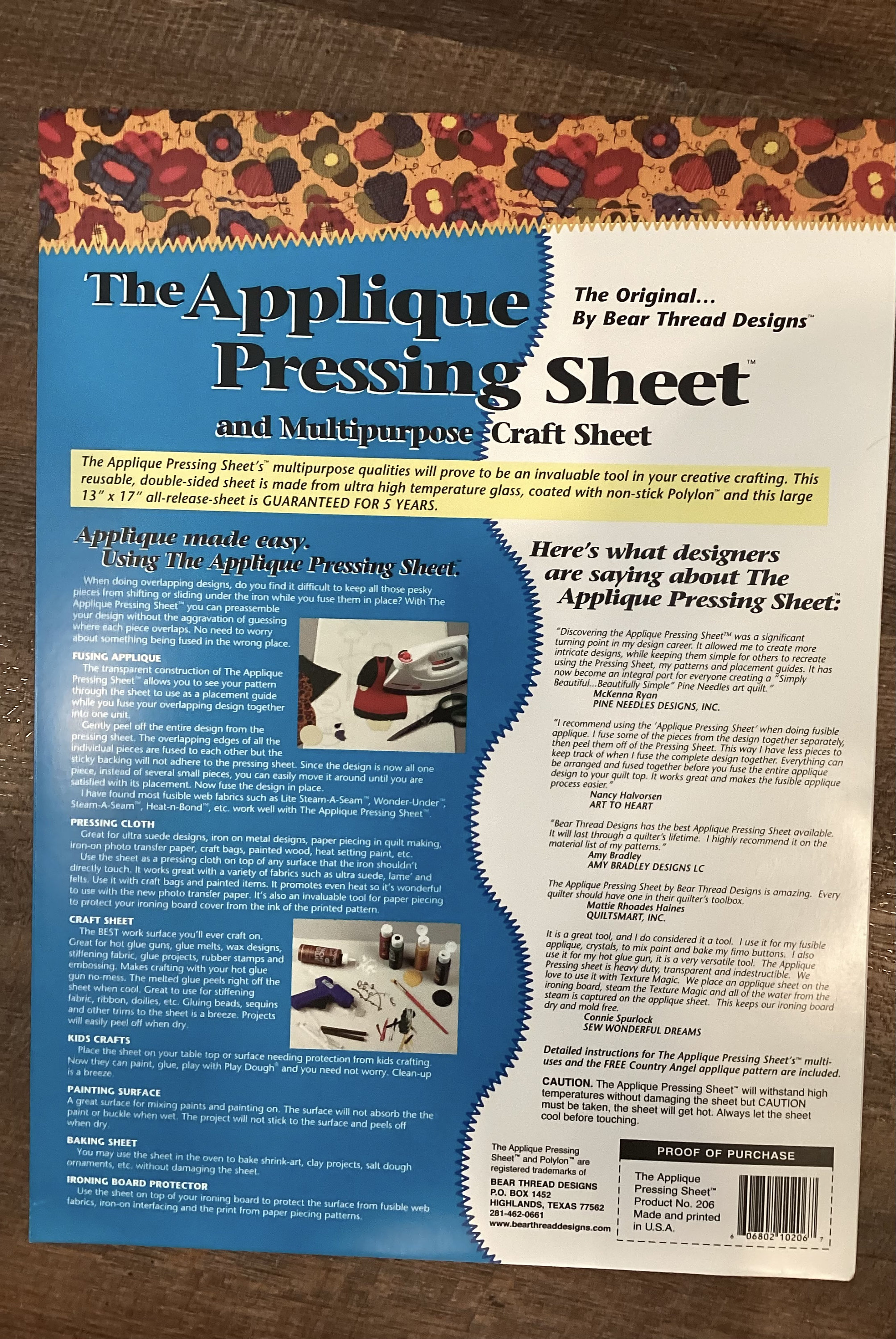 Applique Pressing Sheet 13" X 17" Non-stick Fabric Sheet - Etsy