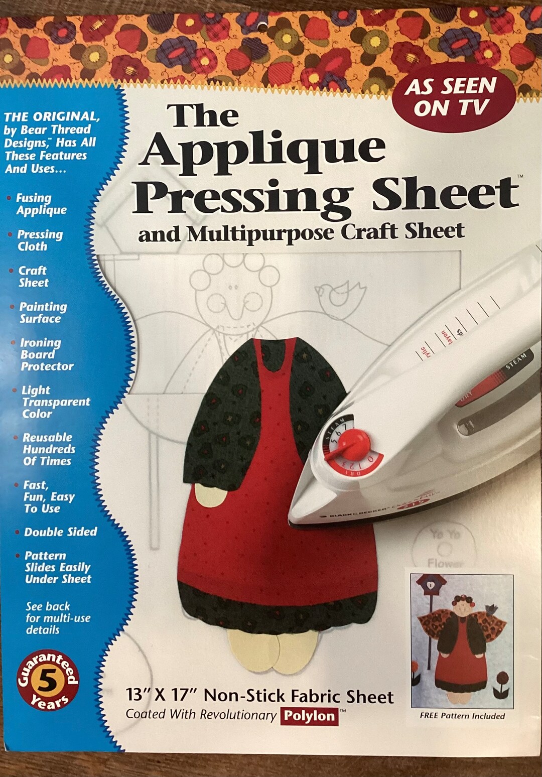 Applique Pressing Sheet 13" X 17" Non-stick Fabric Sheet - Etsy