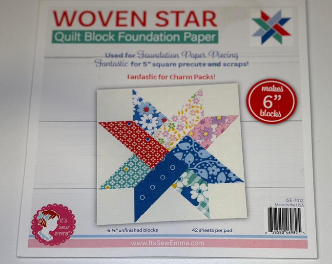 6 Inch Woven Star Quilt Block Foundation Papers - Etsy