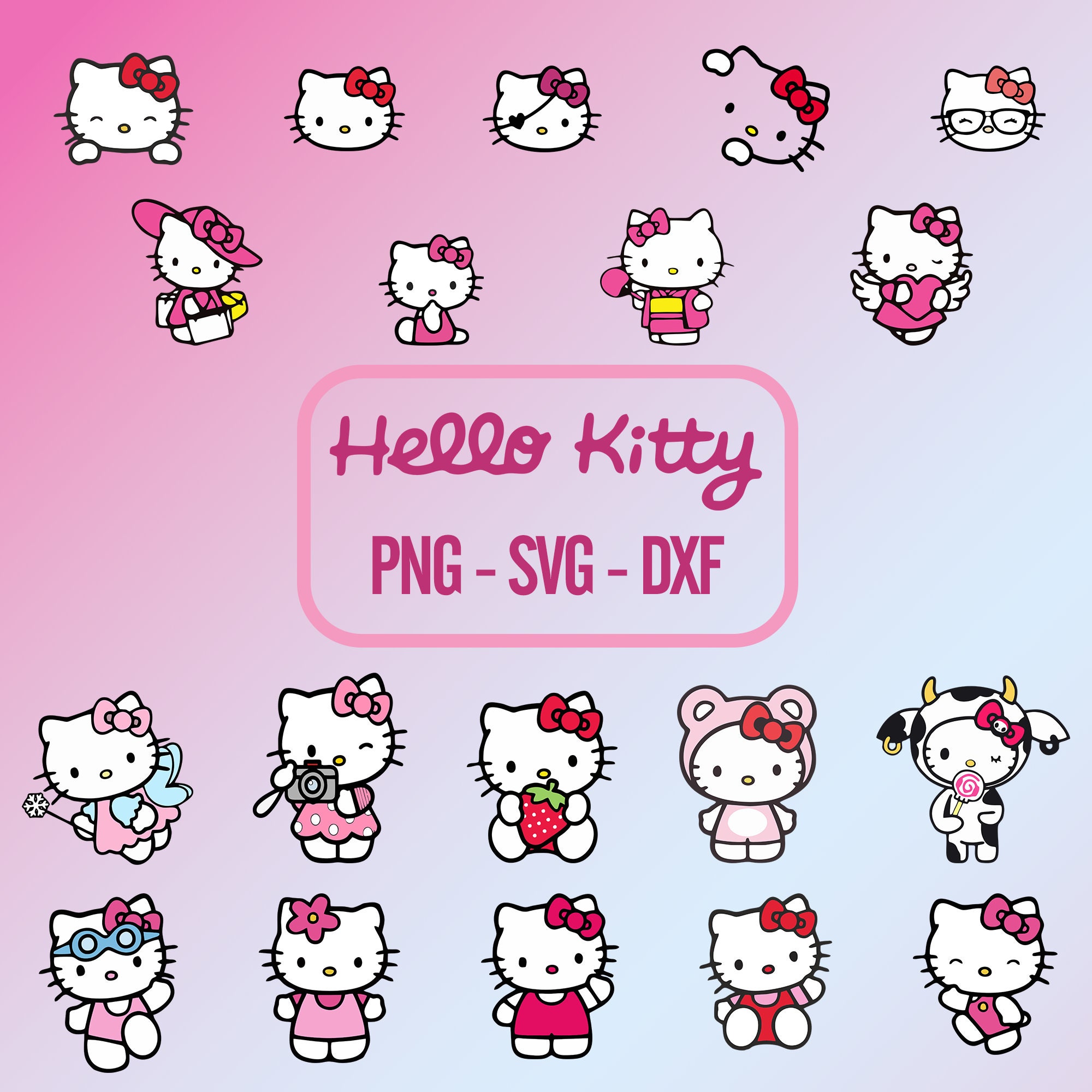 Kawaii Kitty Svg, Kawaii Kitty Svg Bundle, Cute Cat Svg, Kitty Svg, Kawaii Kitty Clipart, Kawaii ...