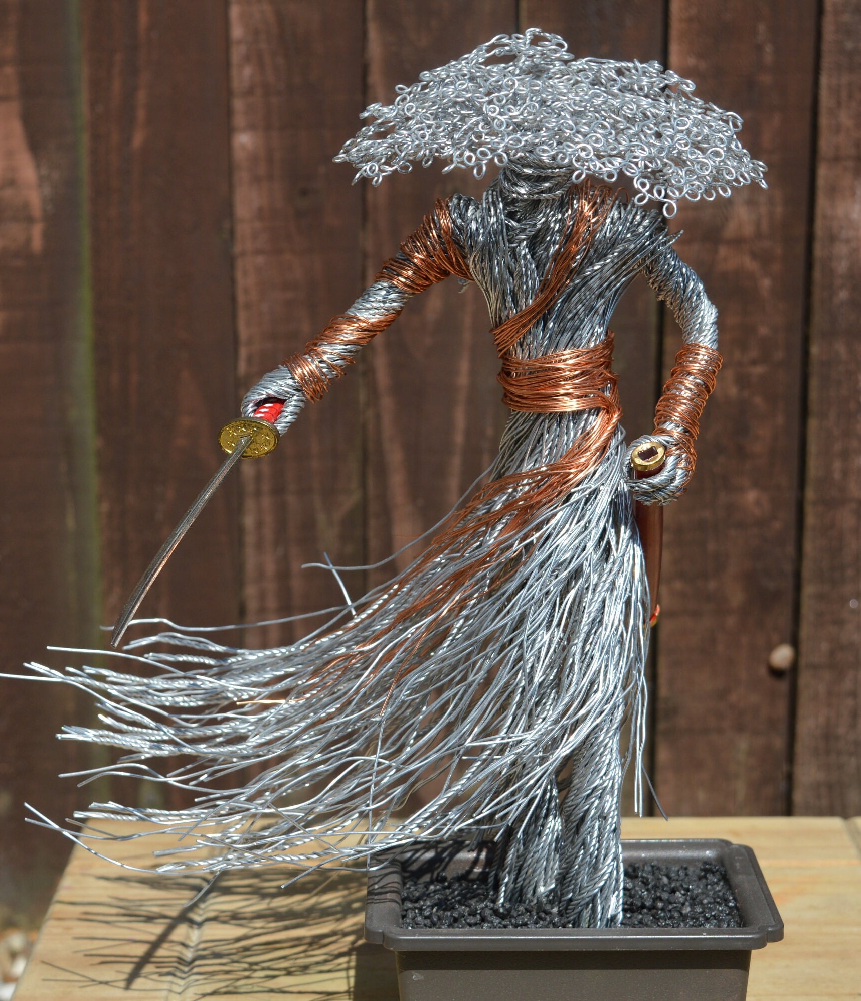 Straw Hat Samurai Warrior Statue - Etsy