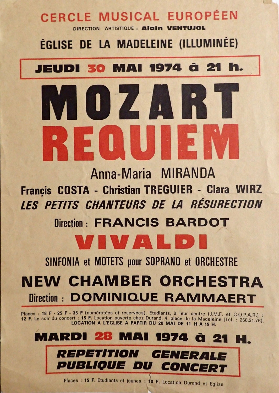 Mozart Requiem Small Vintage Poster - Etsy