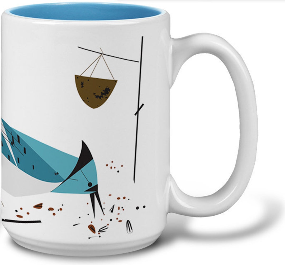 Charley Harper Blue Jay Grande Mug - Etsy