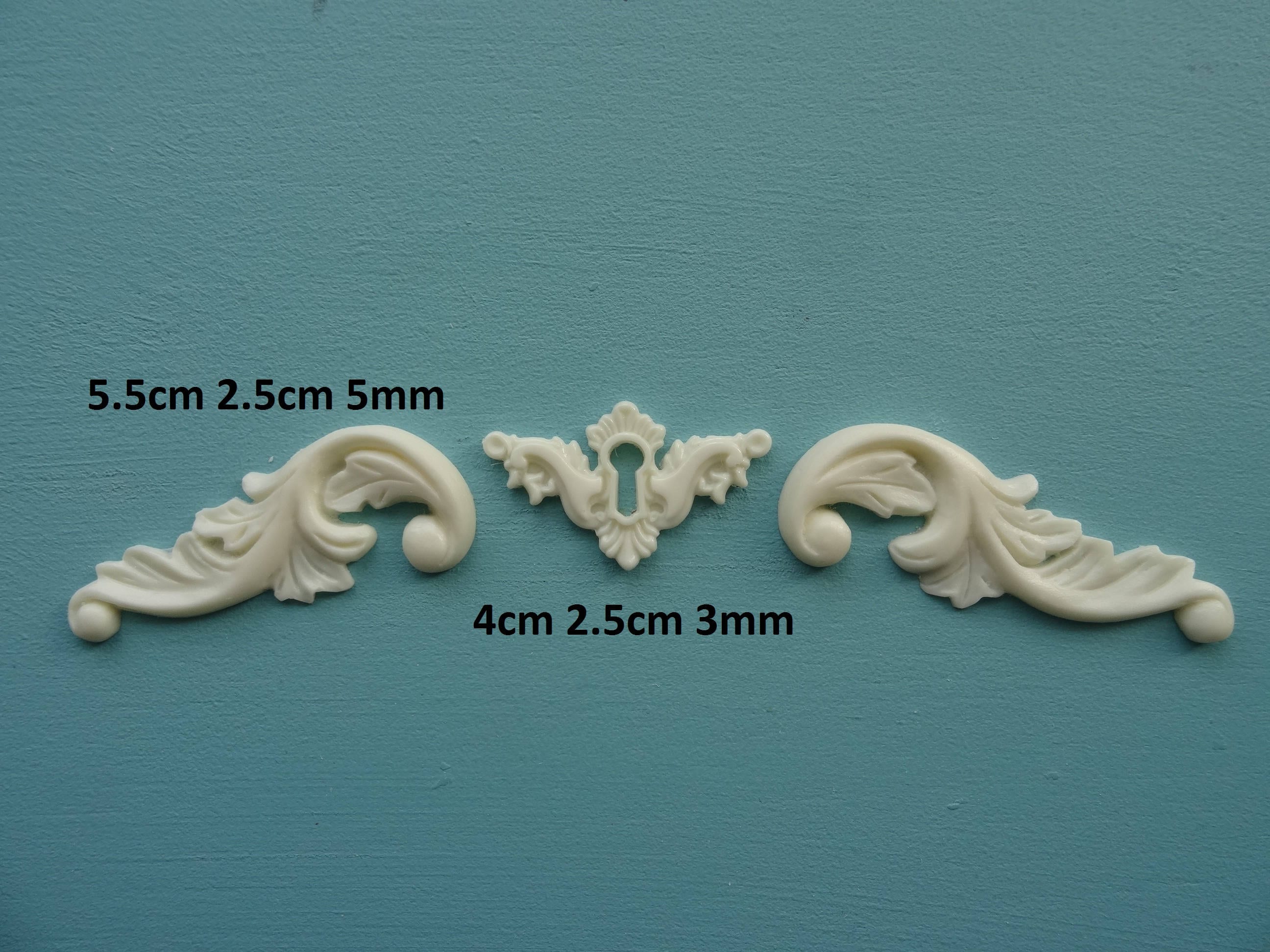 Decorative Escutcheon and Scrolls X 2 Applique Furniture - Etsy
