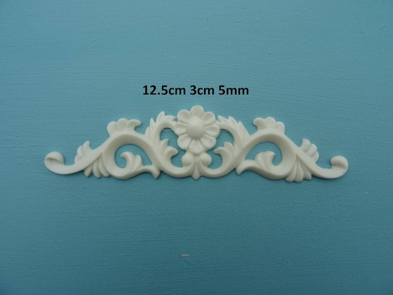 Decorative Small Flower on Scrolls Applique Furniture Moulding - Etsy