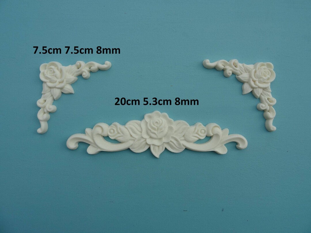 Decorative Rose Center and Rose Corners X 2 Applique Furniture Moulding ...