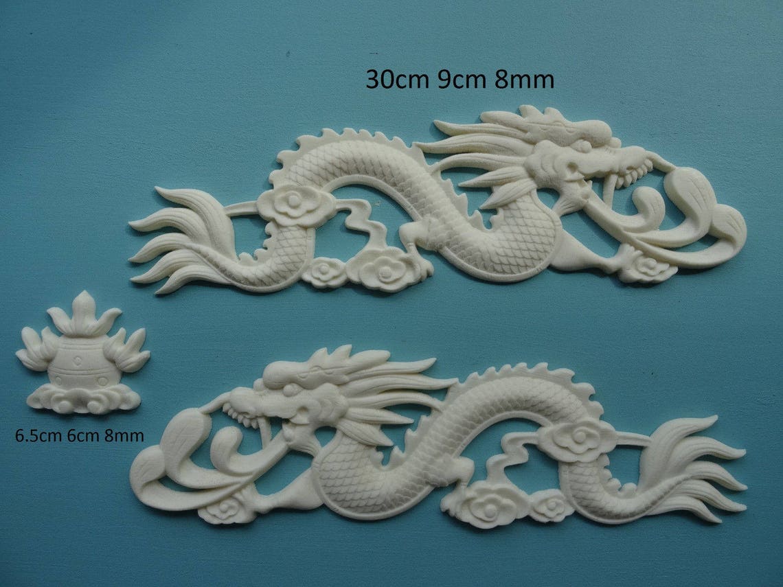 Decorative Large Chinese Dragon Set Applique Furniture Moulding J05 - Etsy