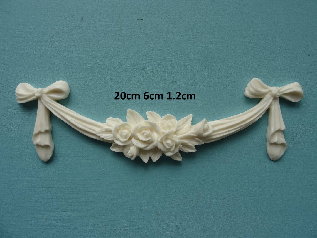 Decorative Rose Swag Bow Applique Furniture Moulding RSB1 - Etsy