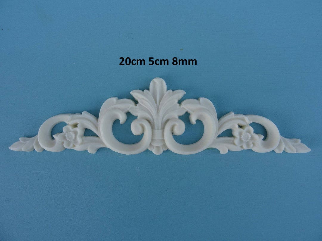 Decorative Feather Scroll Center Applique Furniture Moulding Z6 - Etsy