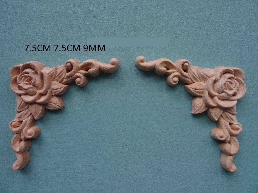 Wooden Rose Corners X 2 Applique Furniture Moulding WK23 - Etsy