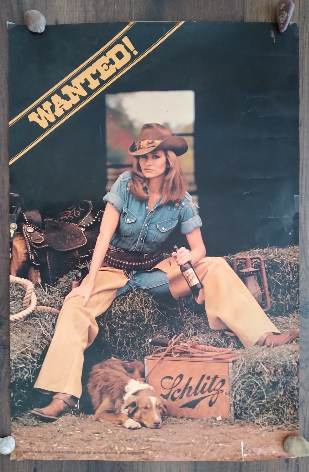Schlitz Beer Cowgirl Wanted Poster 1980 - Etsy