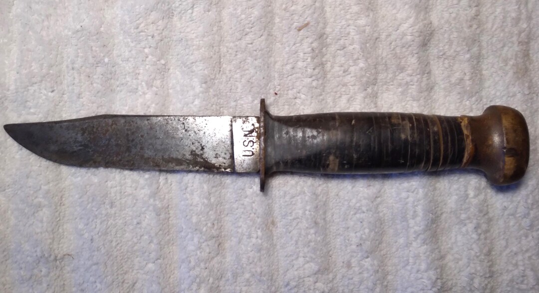 WWII ERA USN Robeson Knife With Wood Pommel - Etsy