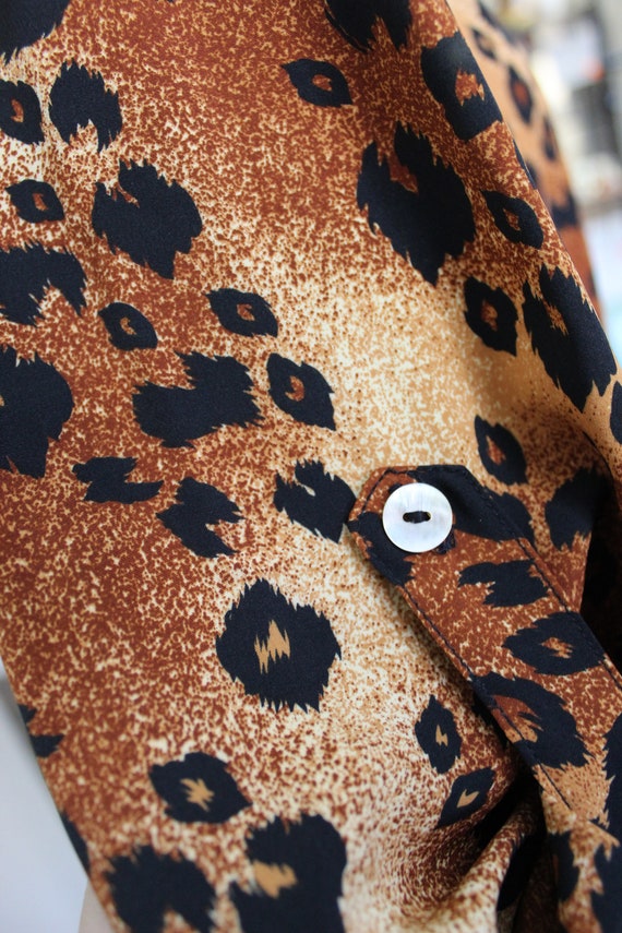 Vintage 1970s 80s Leopard cheetah animal Print Long S… - Gem