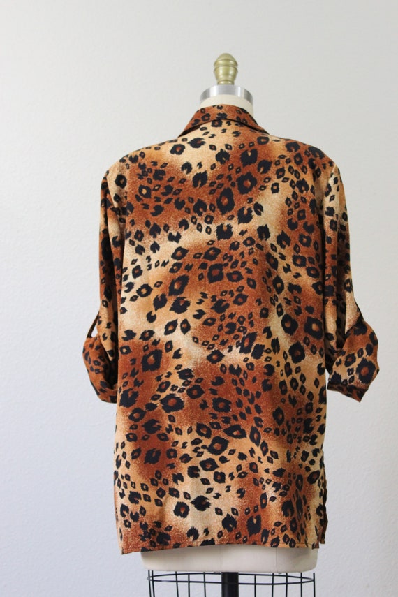 Vintage 1970s 80s Leopard cheetah animal Print Long S… - Gem