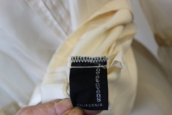 Vintage 70s Joy Stevens cream Victorian High Collar S… - Gem