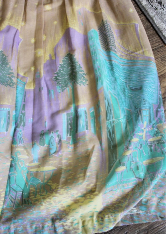 Vintage 1970s Chessa Davis Novelty Print Parisian Caf… - Gem