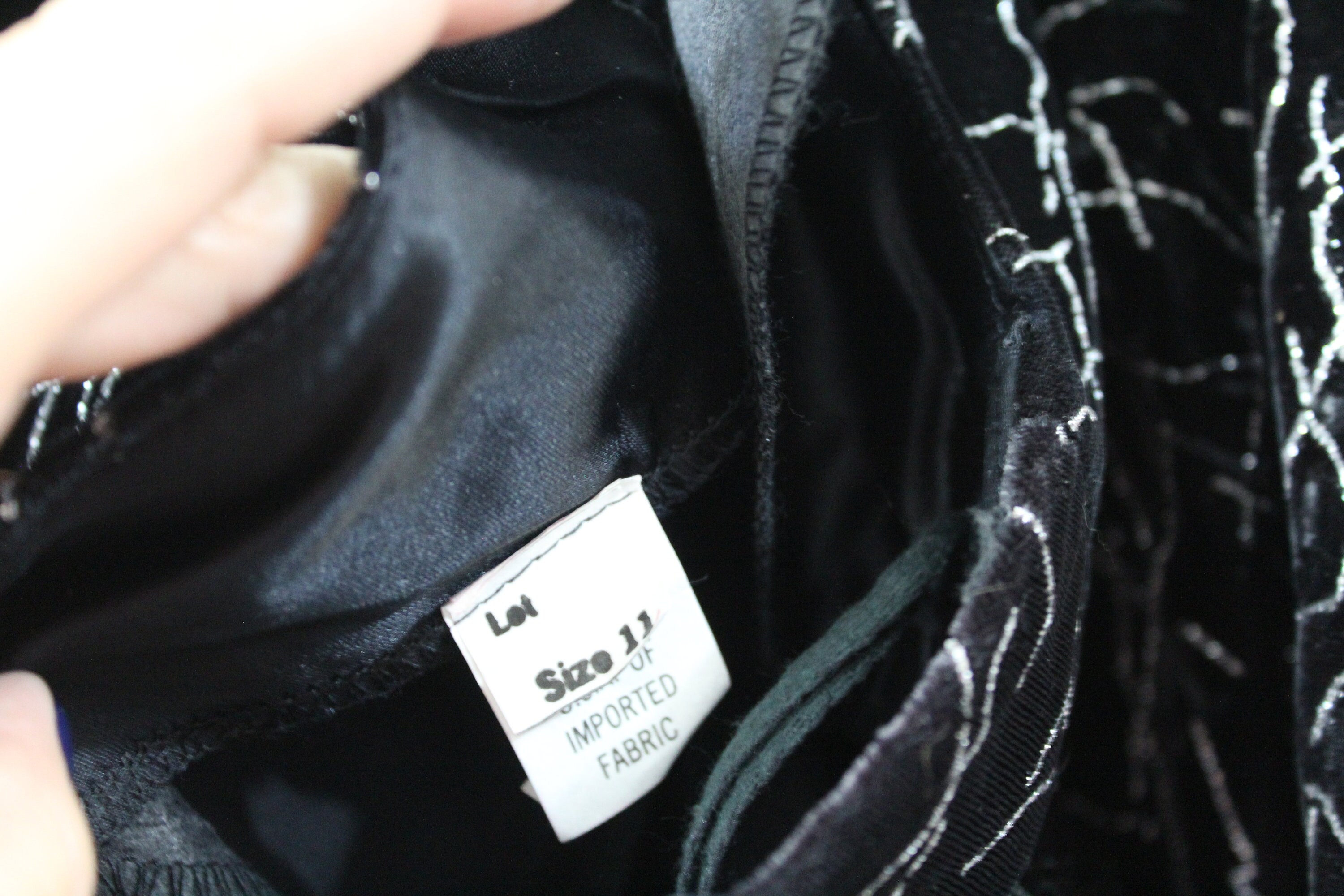 Vintage 1980s 80s Black Velvet Silver Metallic Thread Sating | Etsy