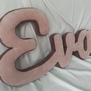 Cursive Name Velvet Pillow zoe , Educational Toy, Initial Cushion ...