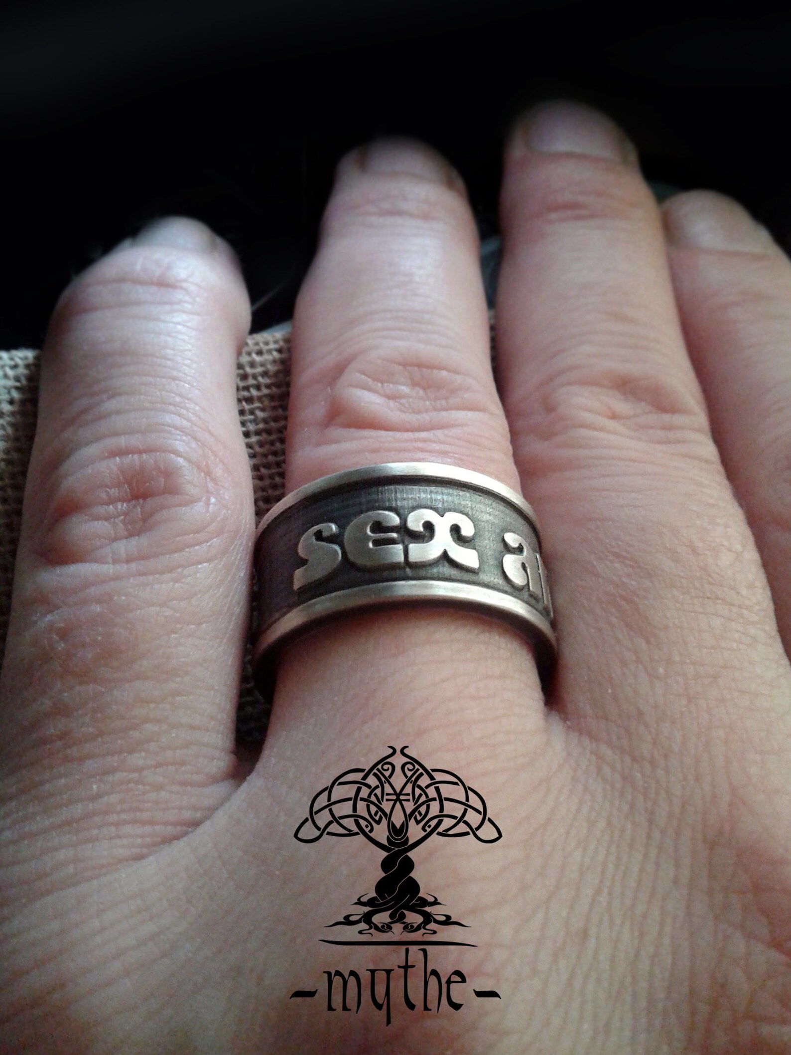 Sex and Violence Thick Wide Silver Ring. Wedding Ring With - Etsy