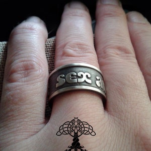 Sex and Violence - Thick, Wide Silver Ring. Wedding Ring With the Song ...