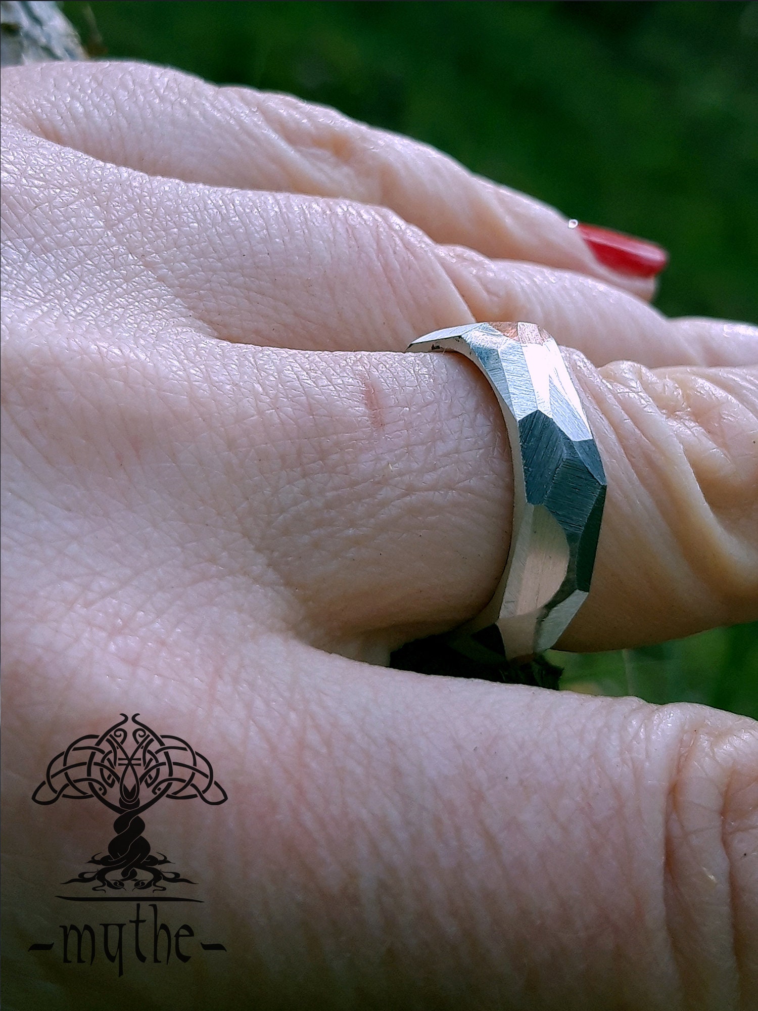 Three-colored Amazing Wedding Ring. Raw Unique Texture. Silver - Etsy