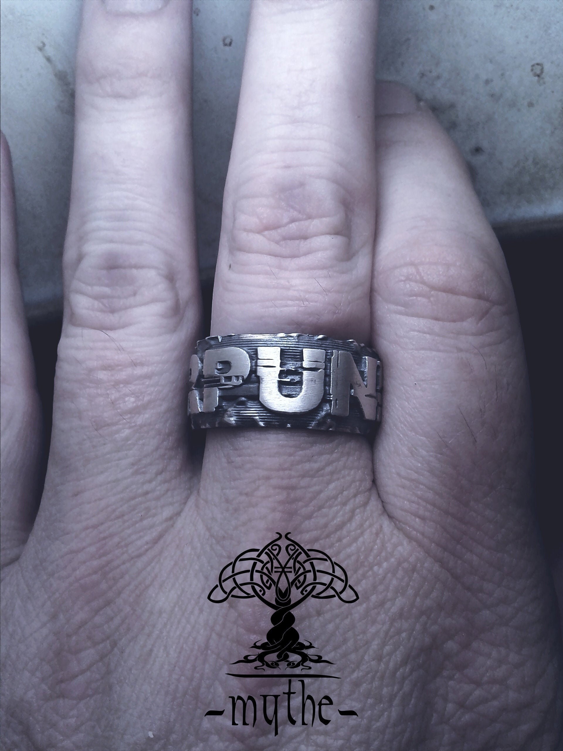 CYBERPUNK a unique silver wedding ring. Perfect gift for a fan | Etsy