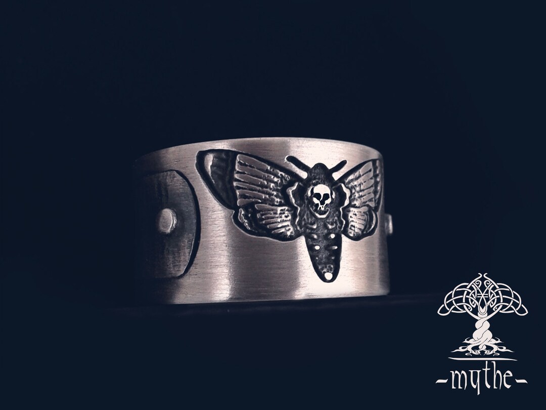 Silver "death's-head Hawkmoth" Ring. Wedding Ring. Men's Wedding Band ...
