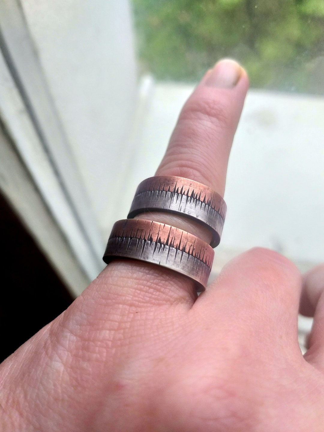 Silver and Copper. A Rustic Mens Ring of Sterling Silver and Copper ...