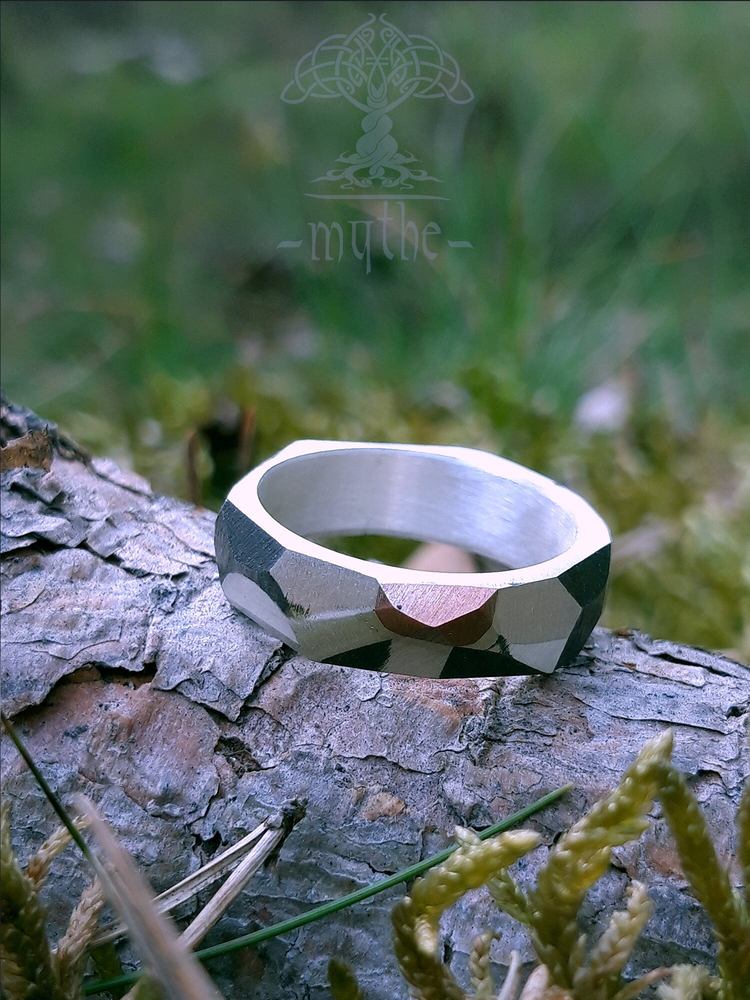 Three-colored Amazing Wedding Ring. Raw Unique Texture. Silver - Etsy