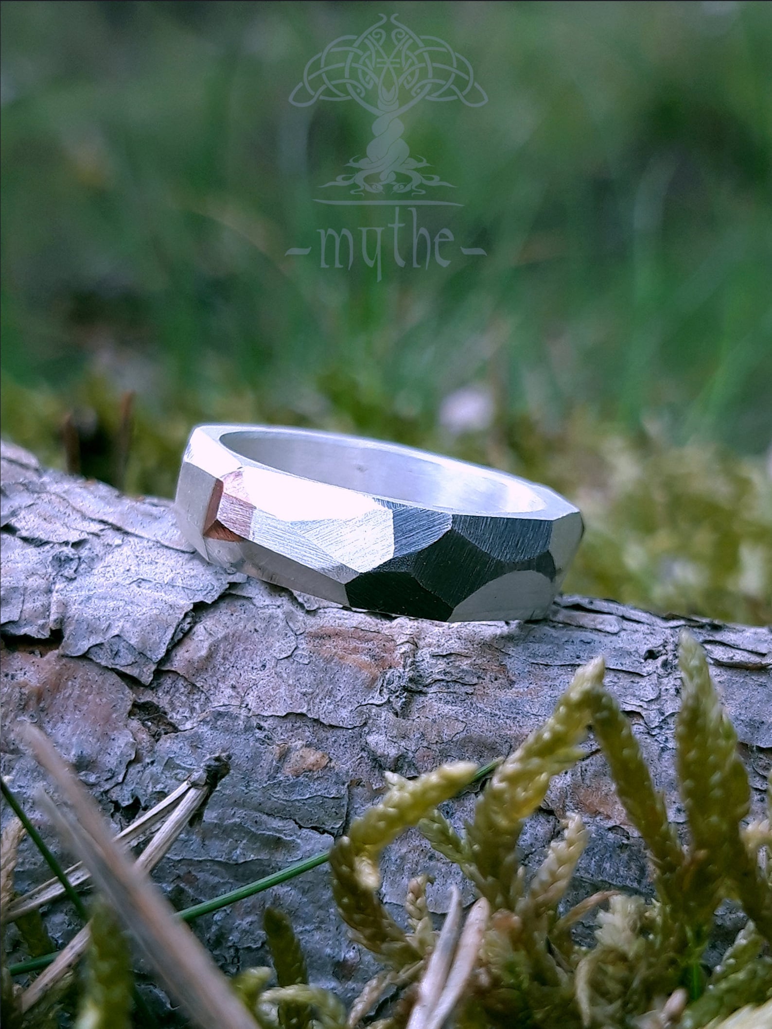 Three-colored Amazing Wedding Ring. Raw Unique Texture. Silver - Etsy