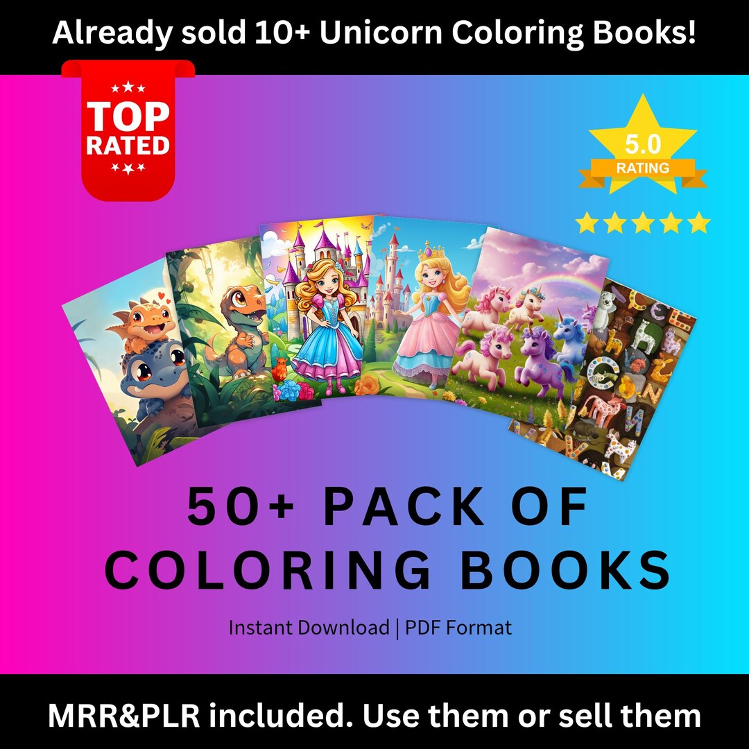 Coloring Books for Kids, 50 Pack Coloring Books, 50 Bundle Coloring ...