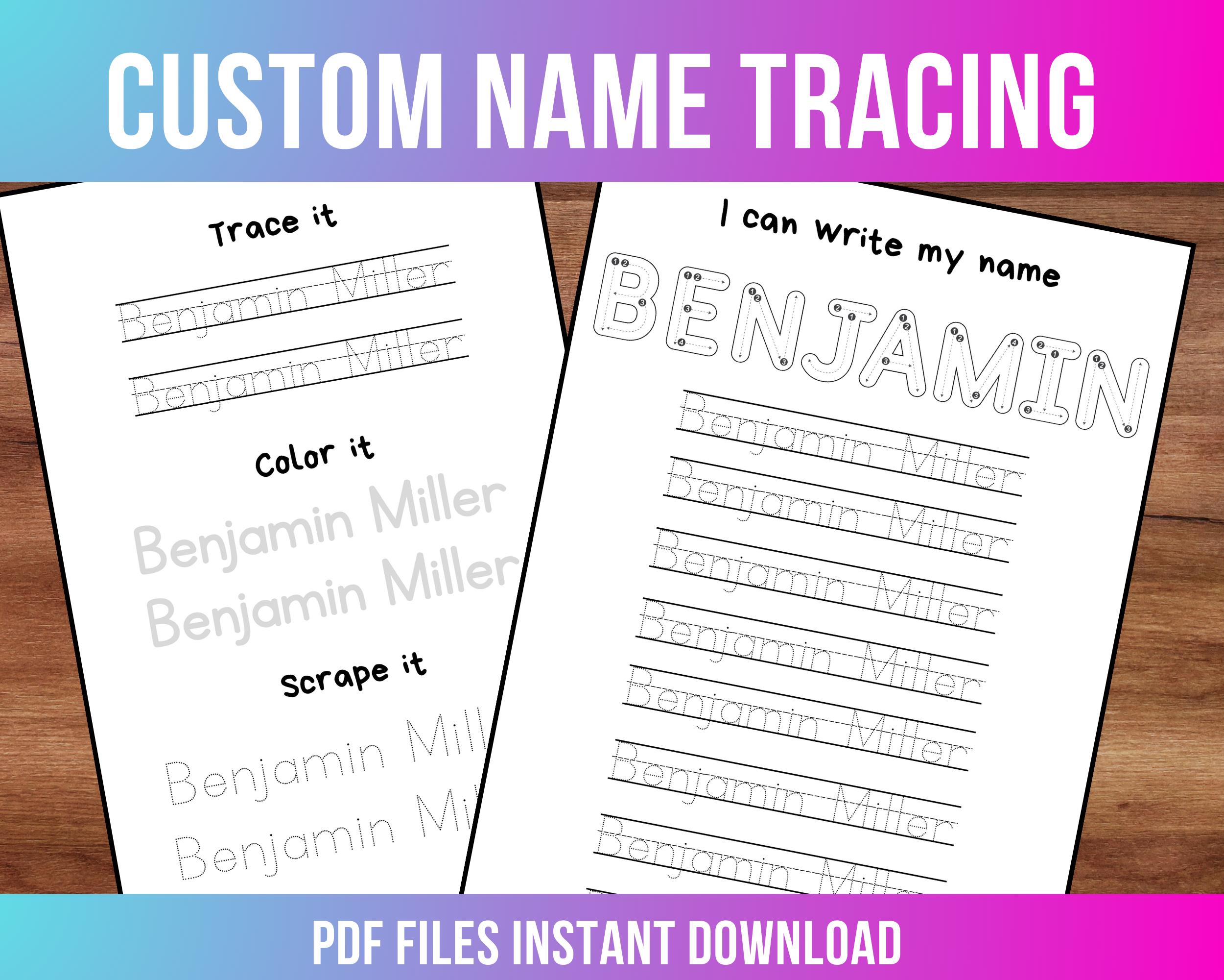 Personalized Name Tracing Worksheet: Custom Handwriting Practice ...