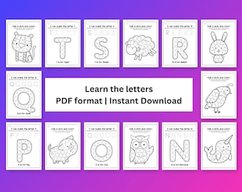A-Z Animals Dot Marker Worksheets: Alphabet Tracing (PDF Pattern) - Etsy