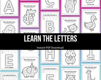 Dot Marker Alphabet Worksheets: A-Z Learning Activity (PDF) - Etsy