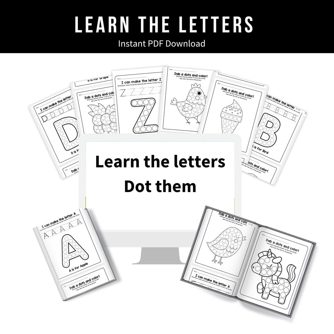 Dot Marker Alphabet Worksheets: A-Z Learning Activity (PDF) - Etsy