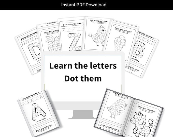 Dot Marker Alphabet Worksheets: A-Z Learning Activity (PDF) - Etsy