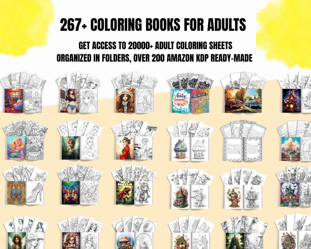 Adult Coloring Book Bundle: 20000+ Pages, 267+ Books (digital Download ...