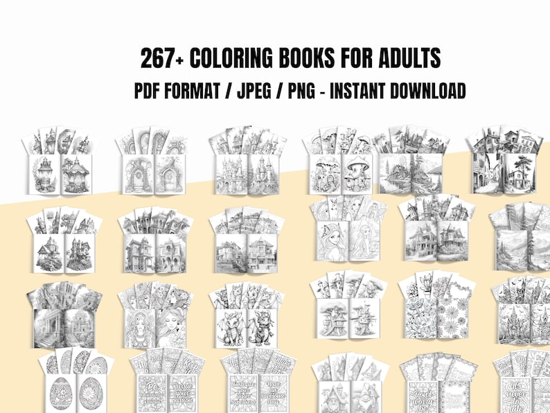 Adult Coloring Book Bundle: 20000+ Pages, 267+ Books (digital Download ...