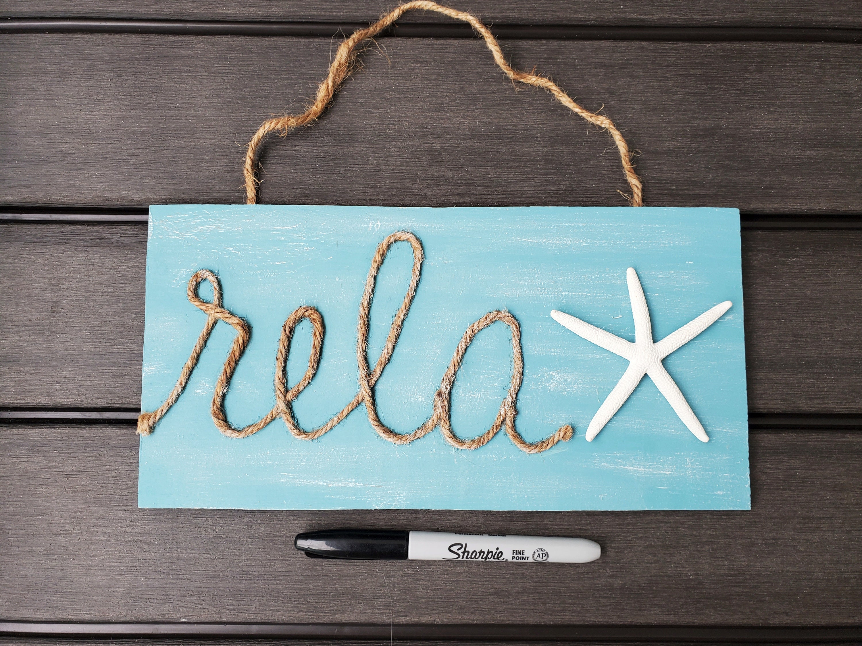 Relax Rustic Wood Sign, Coastal Farmhouse Starfish Sign - Etsy