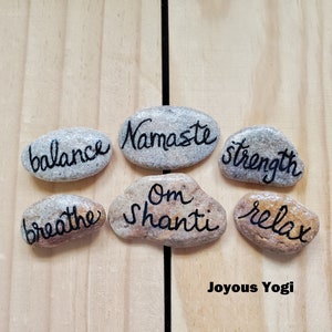 Inspirational Message Stones set of 6, Affirmation Meditation Rocks ...