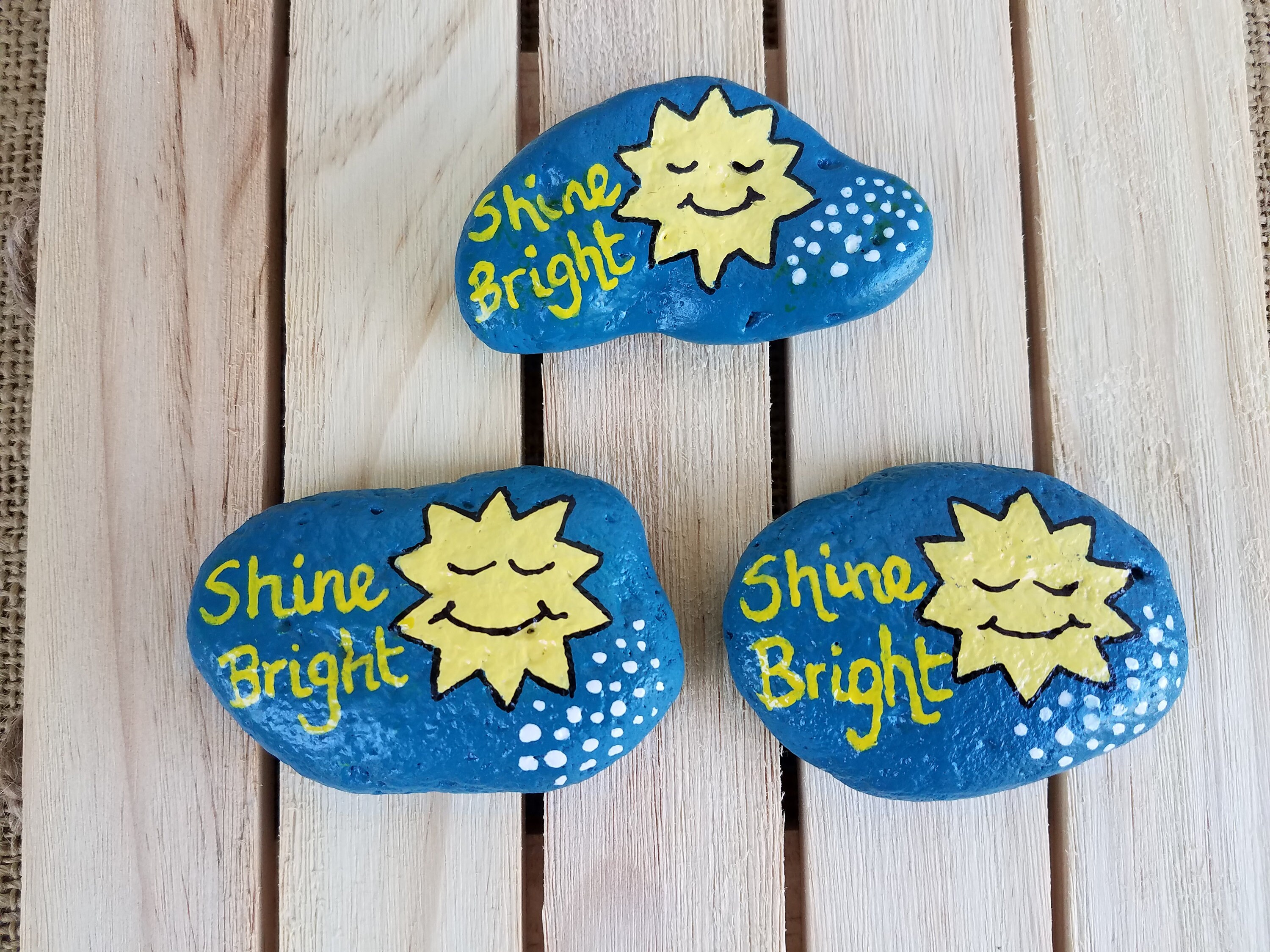 Shine Bright Painted Beach Rock Kindness Gift Inspirational - Etsy