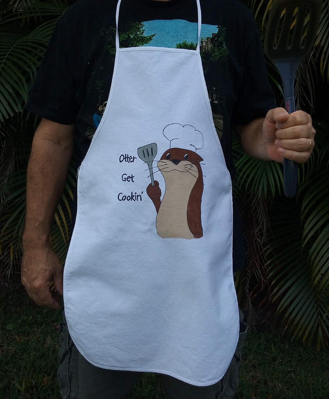 Otter Chef Grill Apron, Otter Cook Hand Painted Barbecue Apron - Etsy