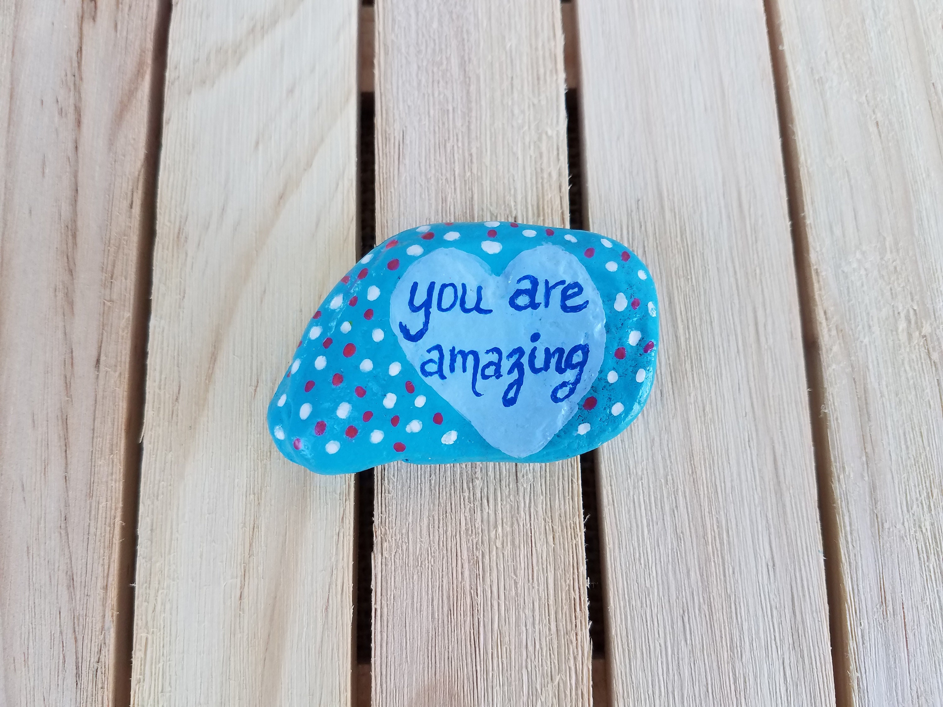 You Are Amazing Painted Beach Rock, Kindness Gift, Inspirational ...