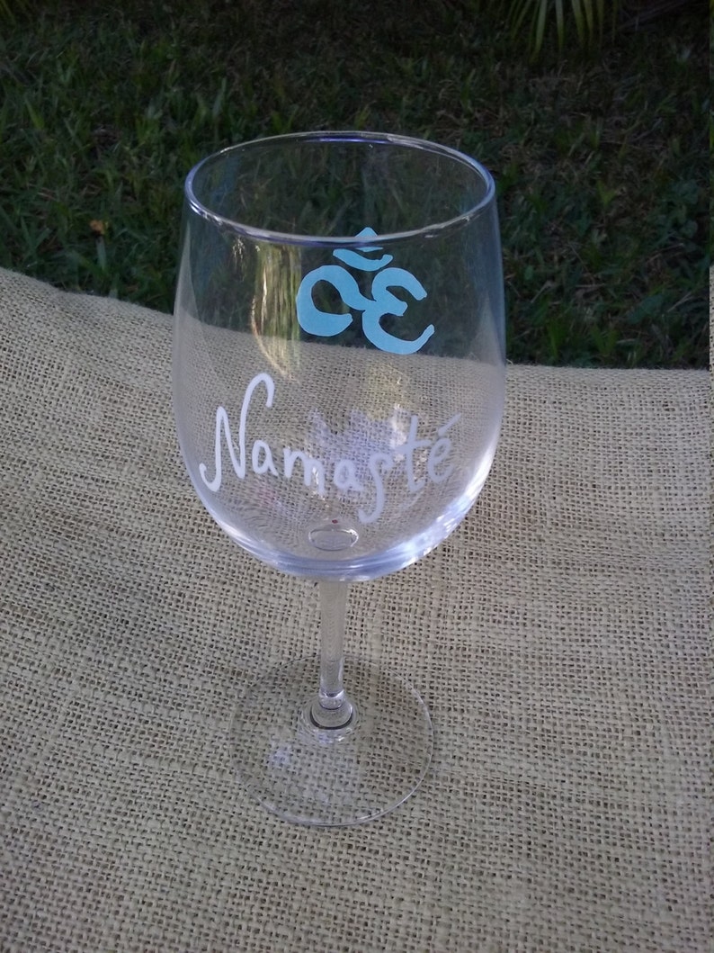 Yoga Wine Glass Surfer Wine Glass Beach Wine Glass Namasté Etsy