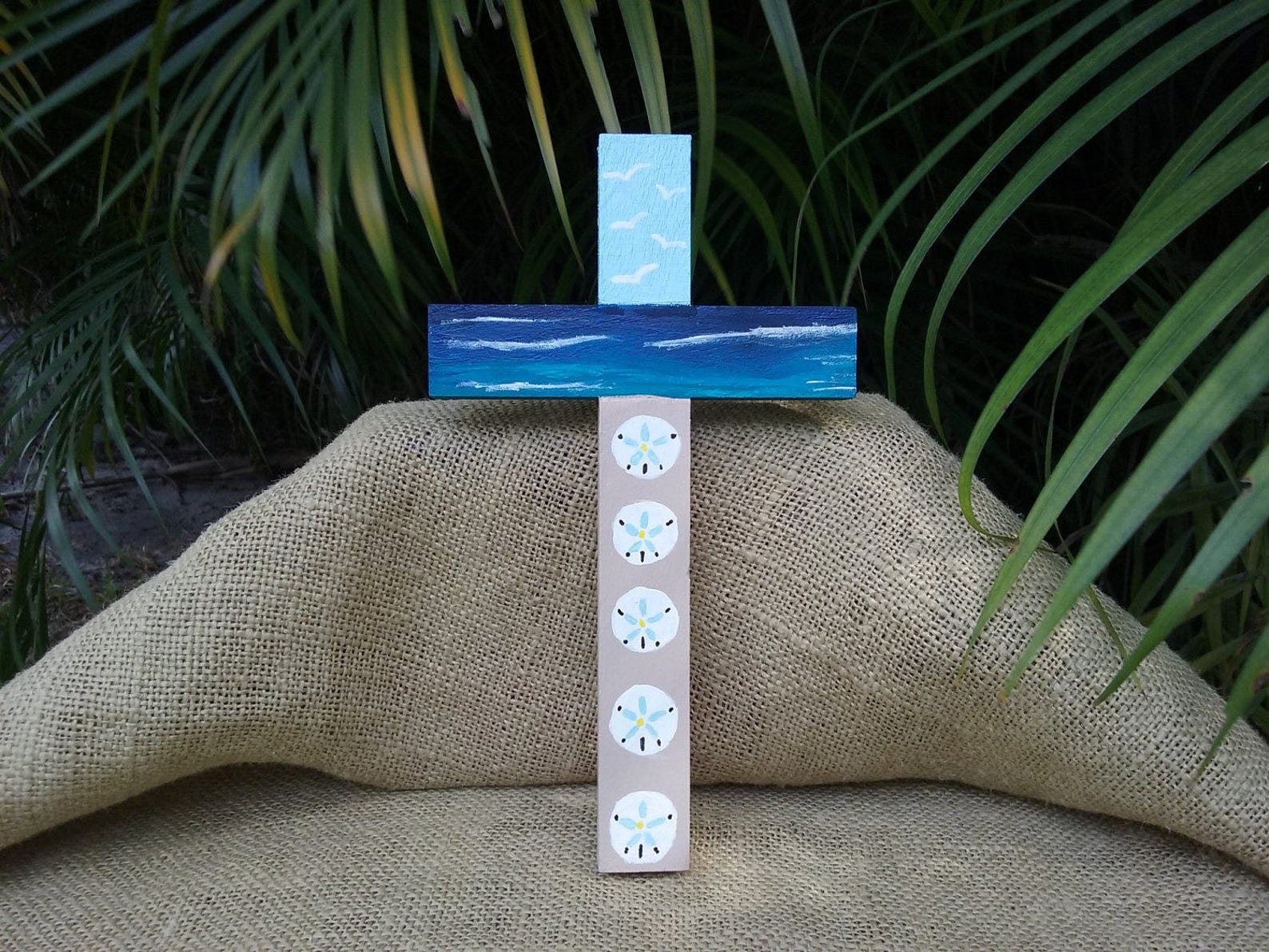 Sand Dollar Cross Beach Cross Wooden Sand Dollar Cross | Etsy