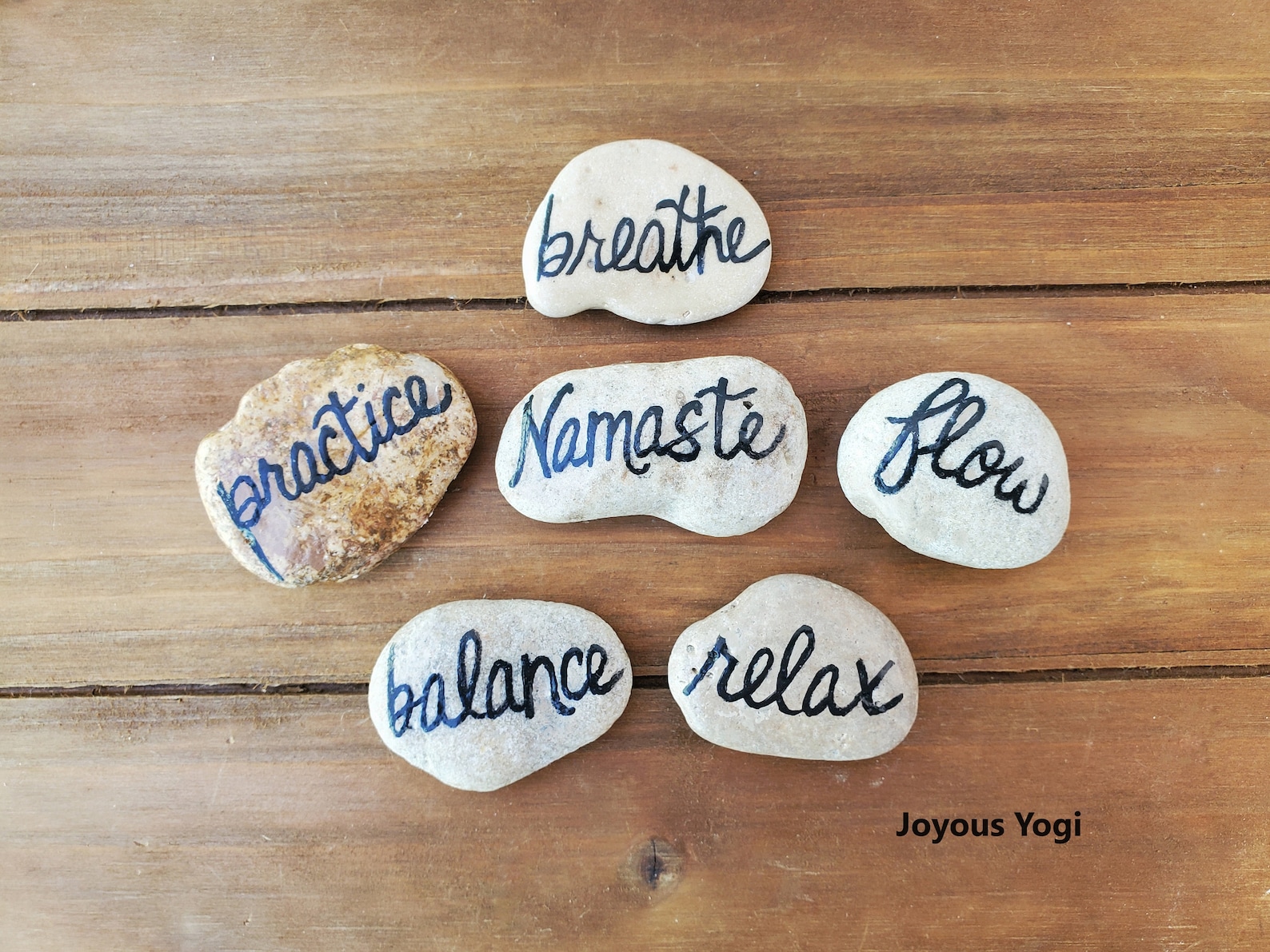 Inspirational Message Stones set of 6, Affirmation Meditation Rocks ...