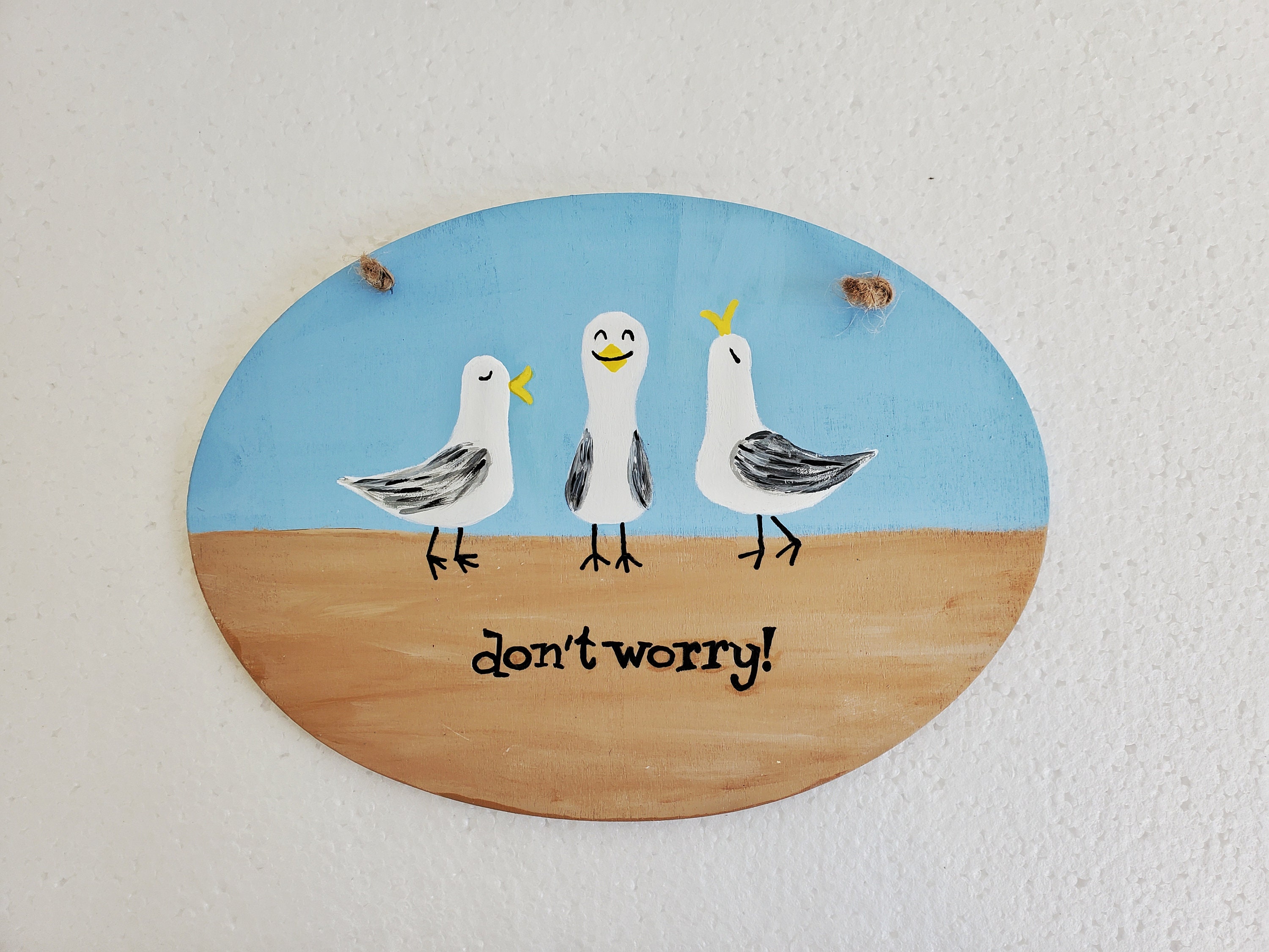 Seagull Wood Sign, Encouragement Message Quote Plaque, Personalizable ...