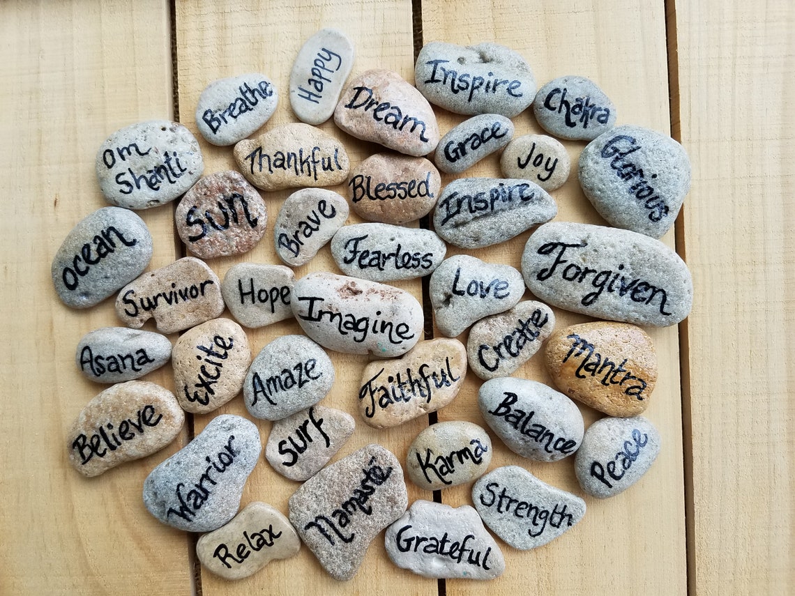 Inspirational Message Stones set of 6 Affirmation - Etsy
