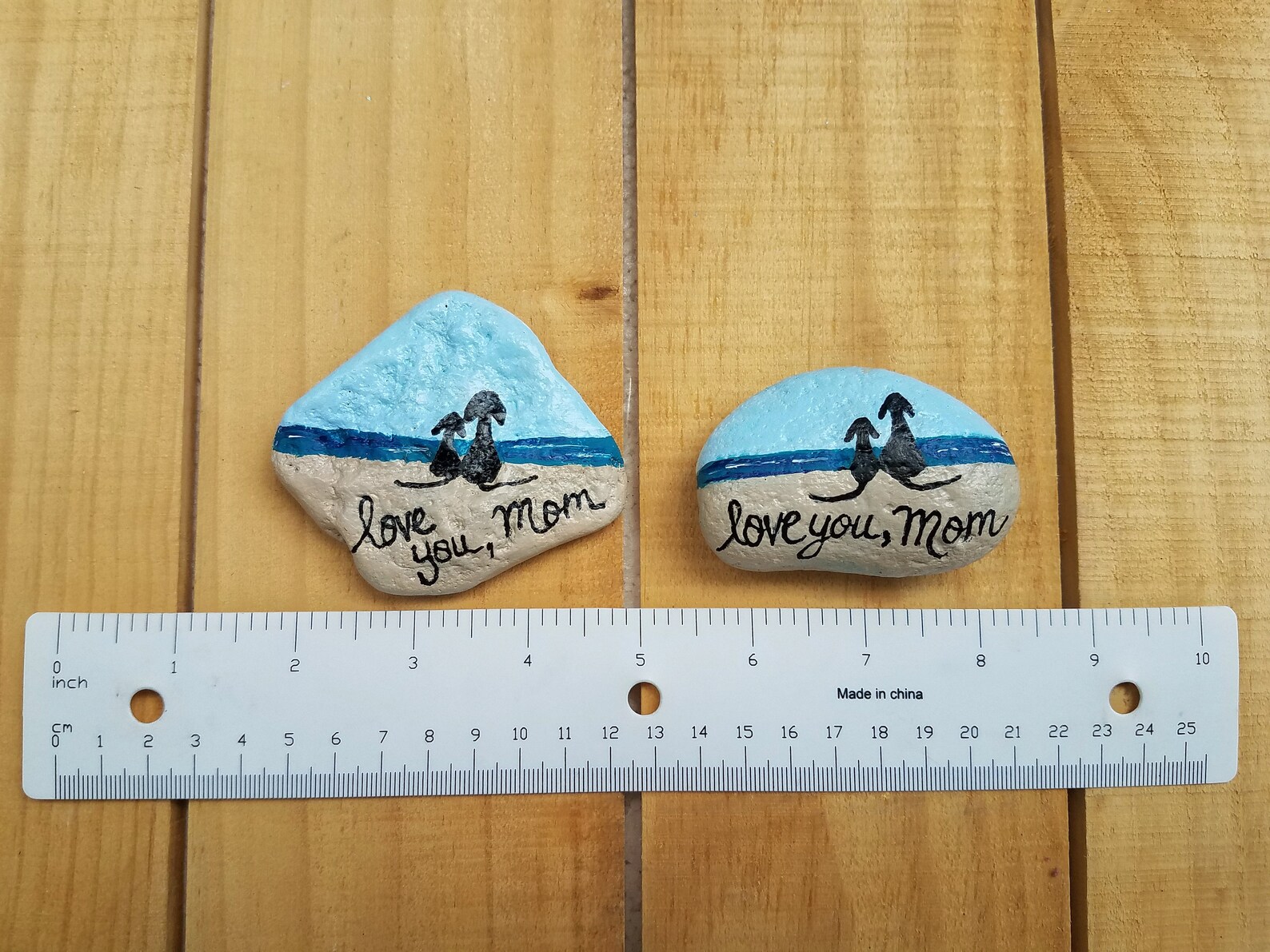 Love Mom Painted Beach Rock Mother's Day River Rock | Etsy