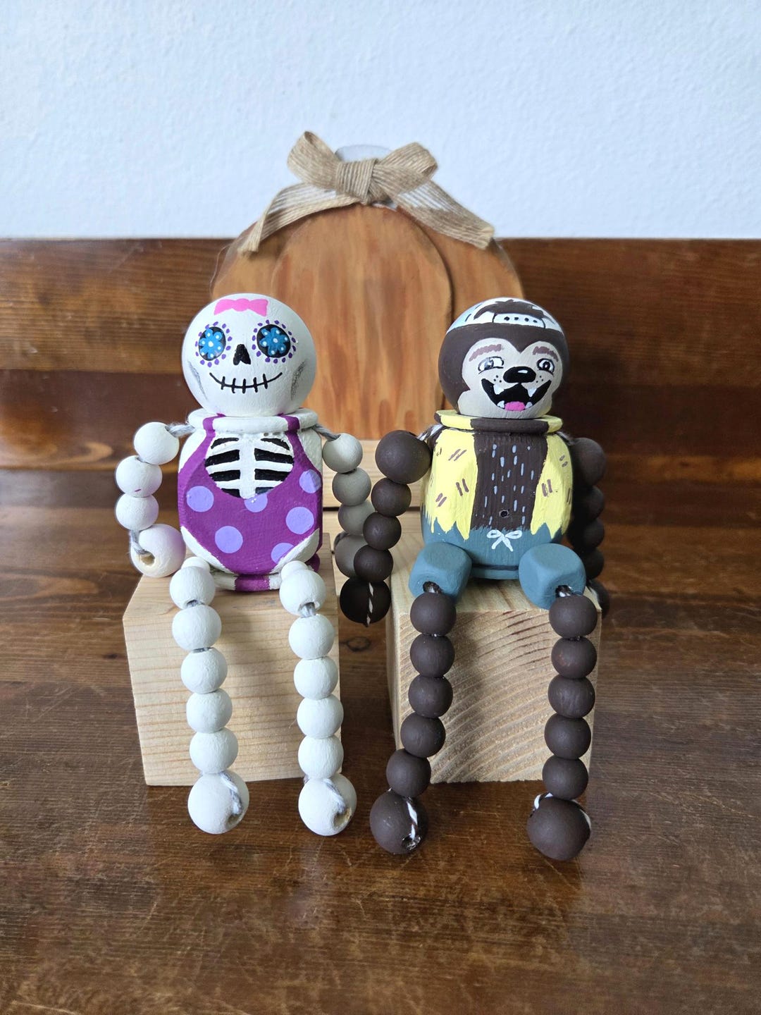Werewolf and Skeleton Beachy Shelf Sitters With Dangling Legs ...